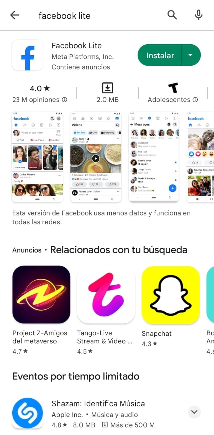 Instalar Facebook lite en tu celular – Protección Online