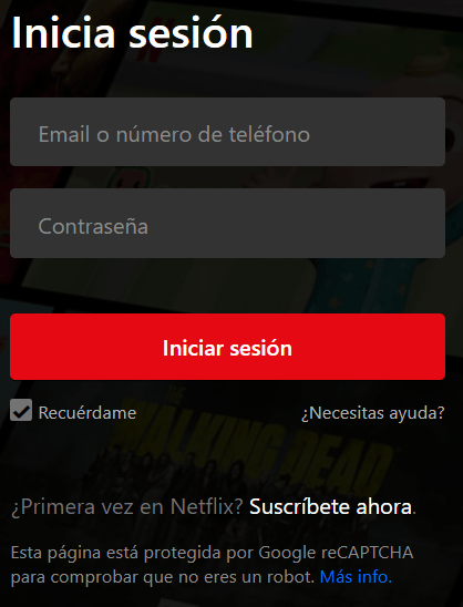 Iniciar sesión en Netflix desde tu navegador web