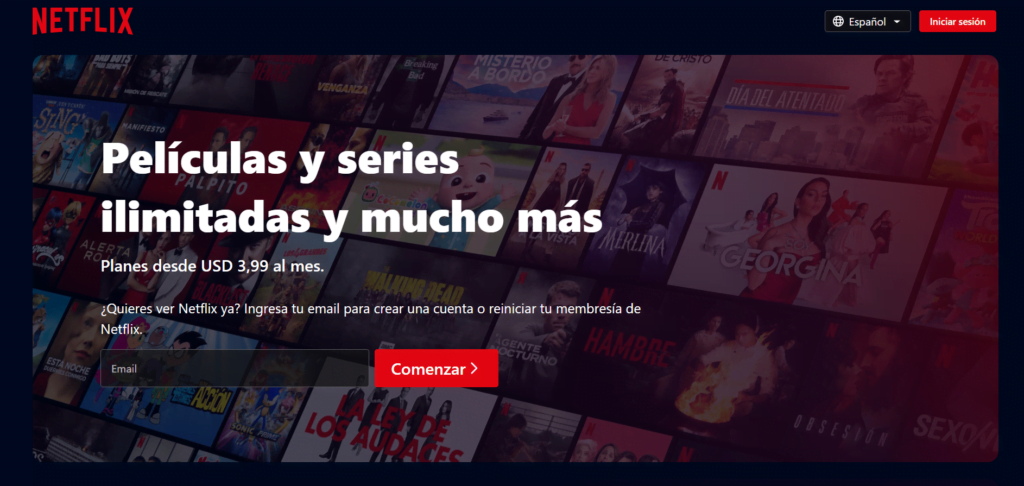 Iniciar sesión en Netflix desde tu navegador web